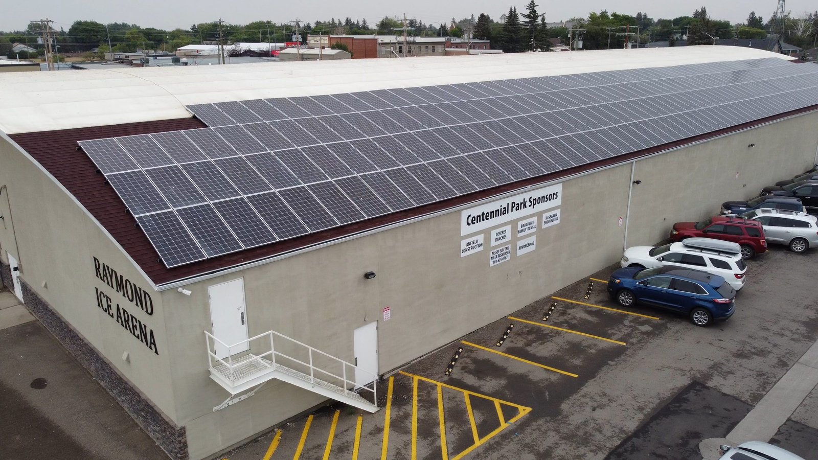 Solar on the arena in Raymond, Alberta - Green Energy Futures